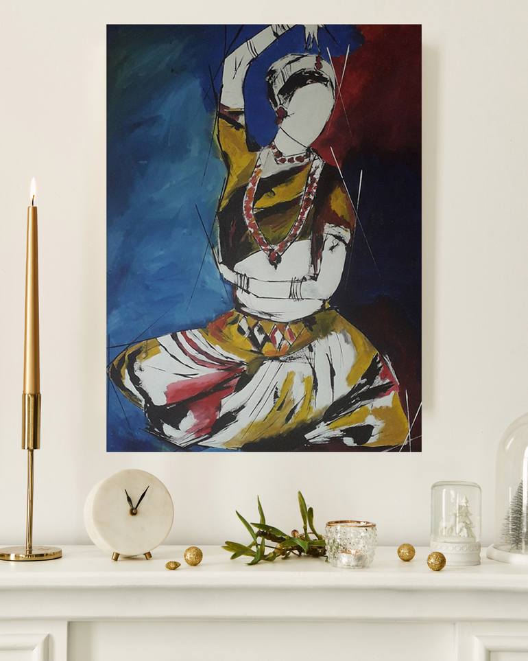 An Indian classical dance Painting by vedant vincy | Saatchi Art