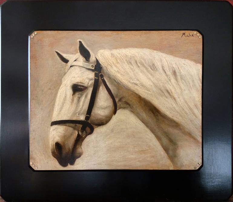 Flake white horse Painting by Brian Parker | Saatchi Art