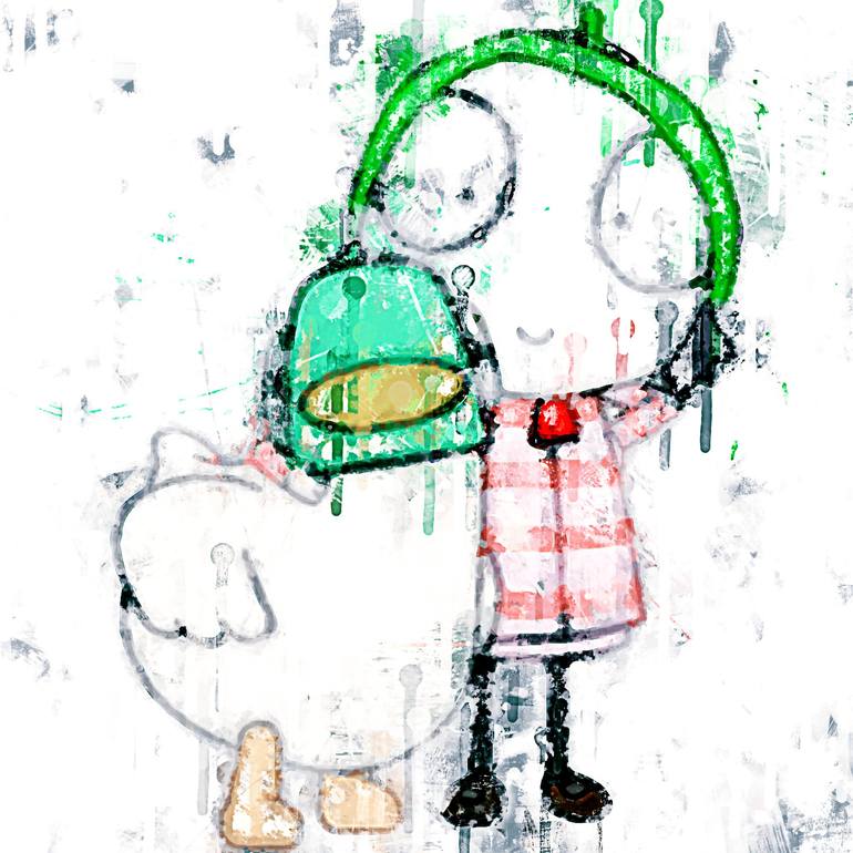 Cartoon Sarah Holding Duck character painting watercolor animation ...