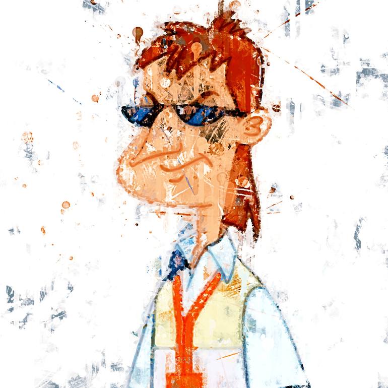 Cartoon School Crossing Guard Elliot Decker character painting ...