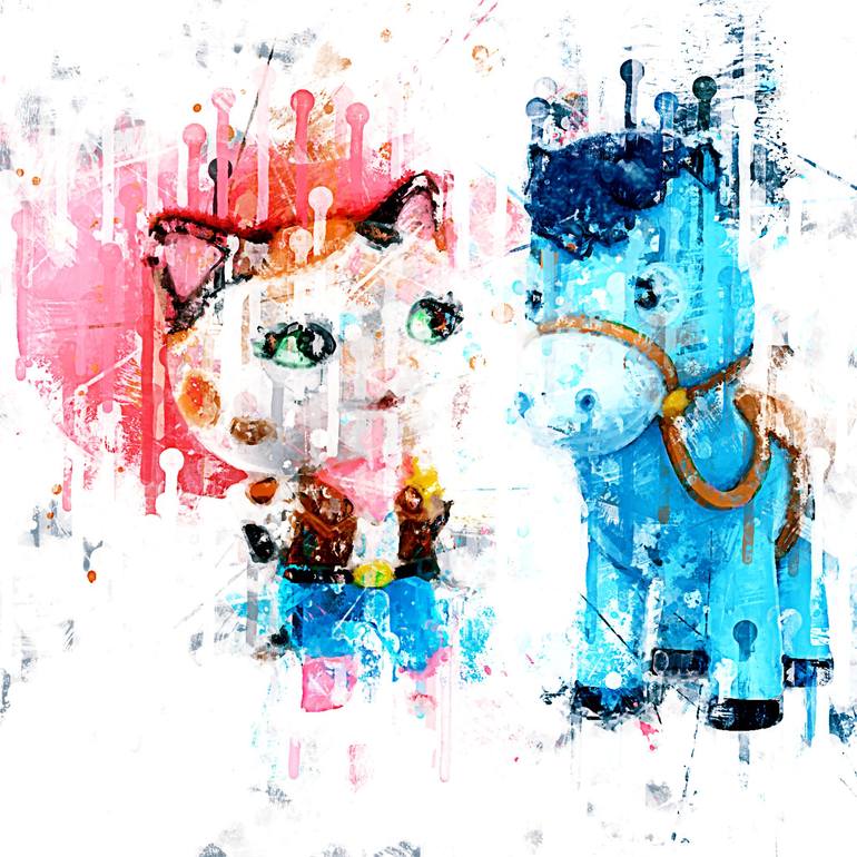 Cartoon Sheriff Callie and Her Horse Sparky character painting ...