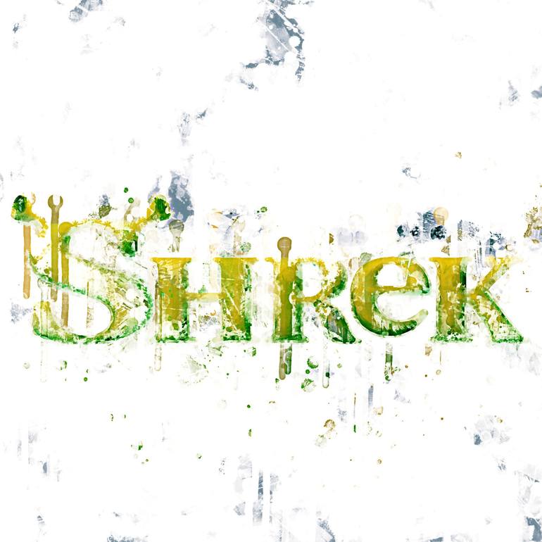 Cartoon Shrek Logo character painting watercolor animation Painting by ...