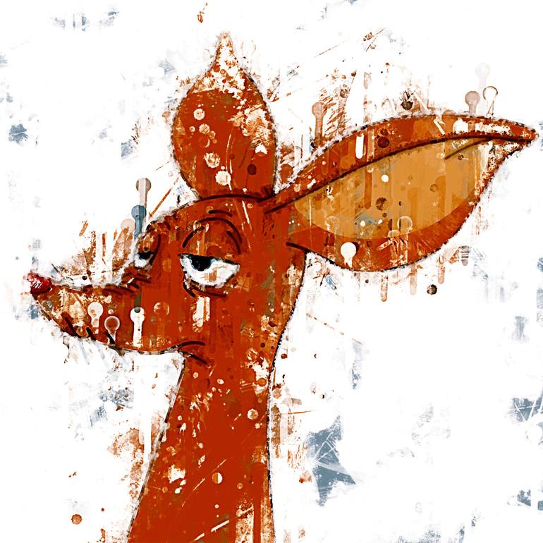 Cartoon Sniff Head character painting watercolor animation Painting by ...