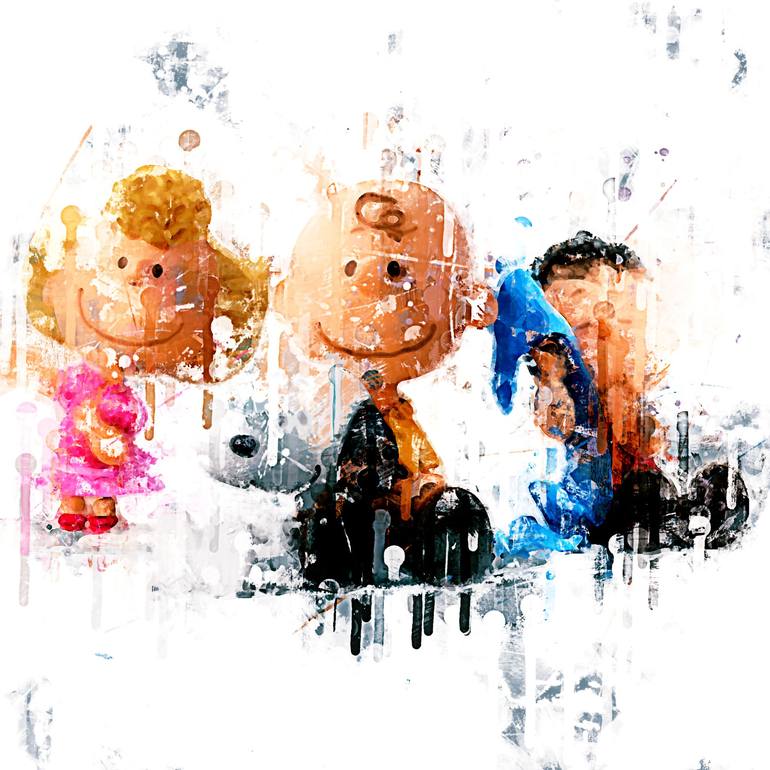 Cartoon Snoopy Charlie Brown and Friends character painting watercolor ...