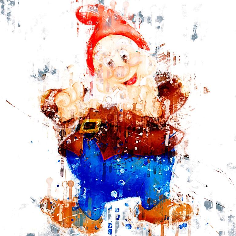 Cartoon Snow White Happy Dwarf character painting watercolor animation ...