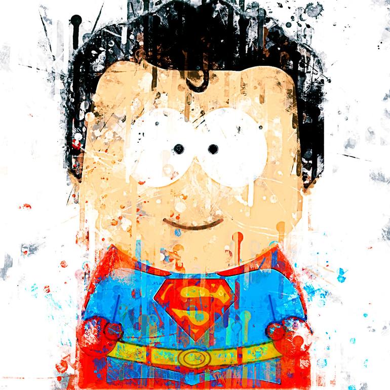 Cartoon South Park Superman character painting watercolor animation ...