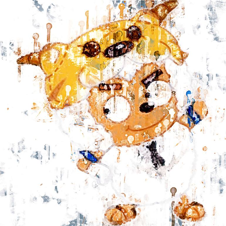 Cartoon Sparky With Mask on Head character painting watercolor ...