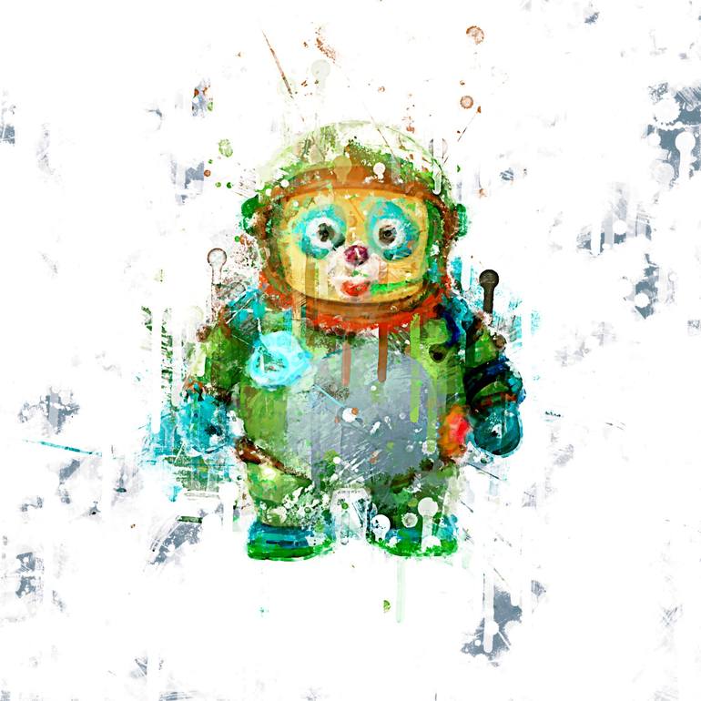 Cartoon Special Agent Oso In A Space Suit character painting watercolor ...