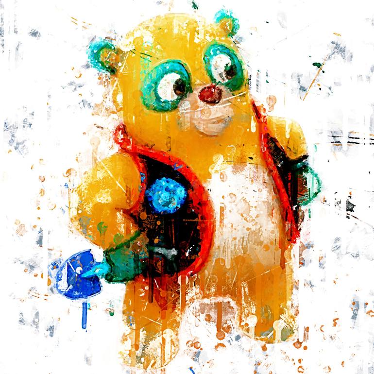 Cartoon Special Agent Oso Waiting character painting watercolor animation Painting by Philips ...