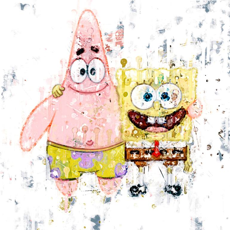 Cartoon SpongeBob Patrick character painting watercolor animation ...