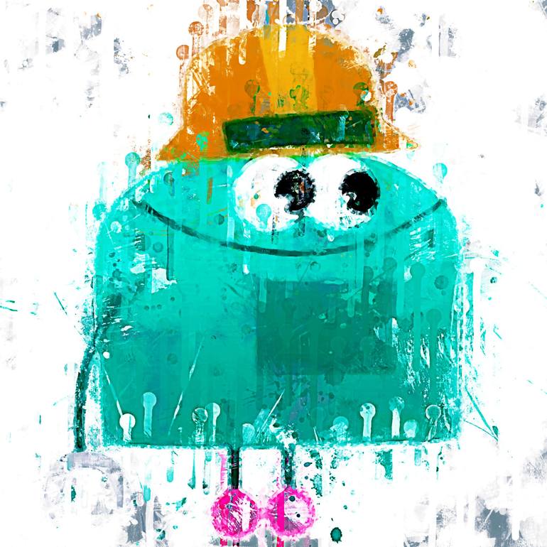 Cartoon StoryBots Character Wearing Safety Helmet character painting ...