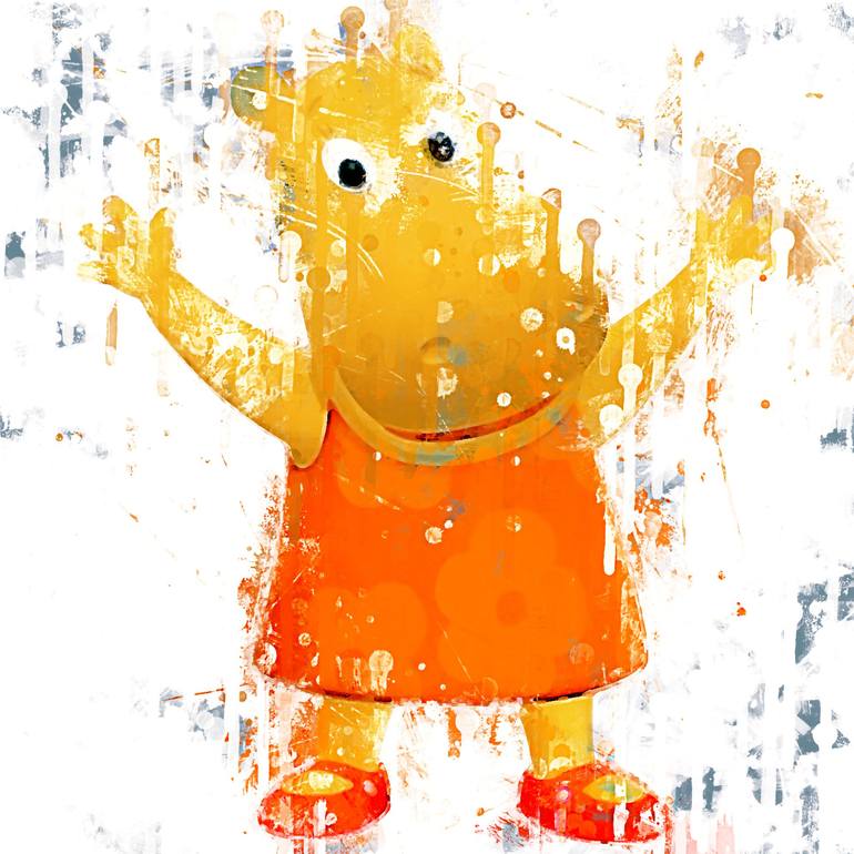 Cartoon Tasha Arms Up character painting watercolor animation Painting ...