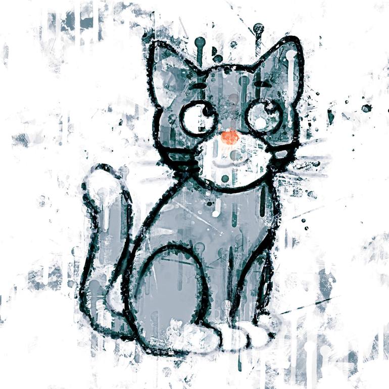 Cartoon Toot Character Rover the Cat character painting watercolor ...