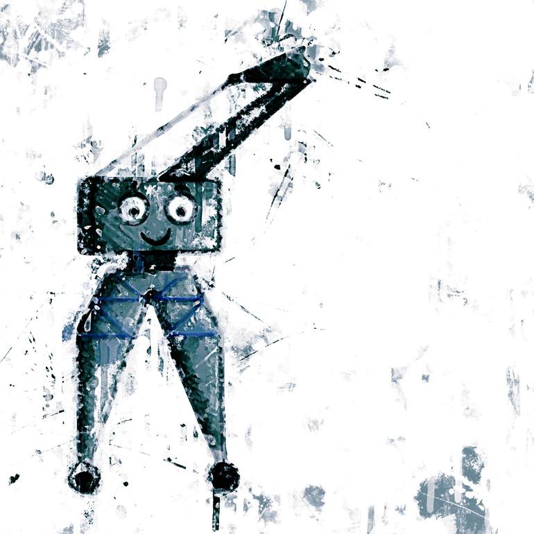 Cartoon Toot Character Wayne the Crane character painting watercolor ...