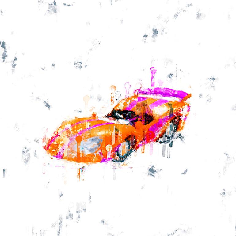 Cartoon Turbo Dogs Mags In Her Car character painting watercolor ...