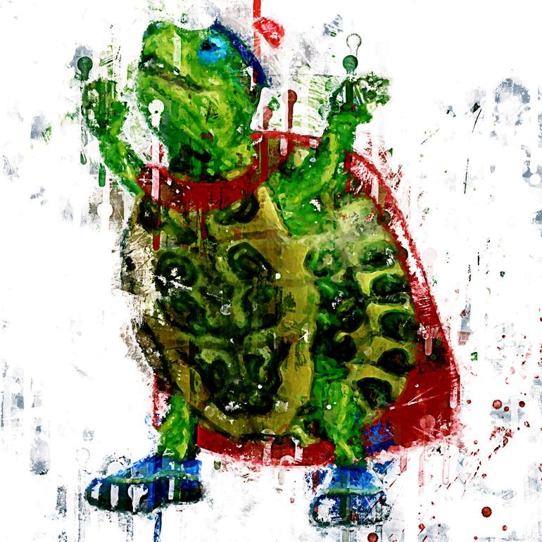 Cartoon Turtle Tuck Cheering character painting watercolor animation ...