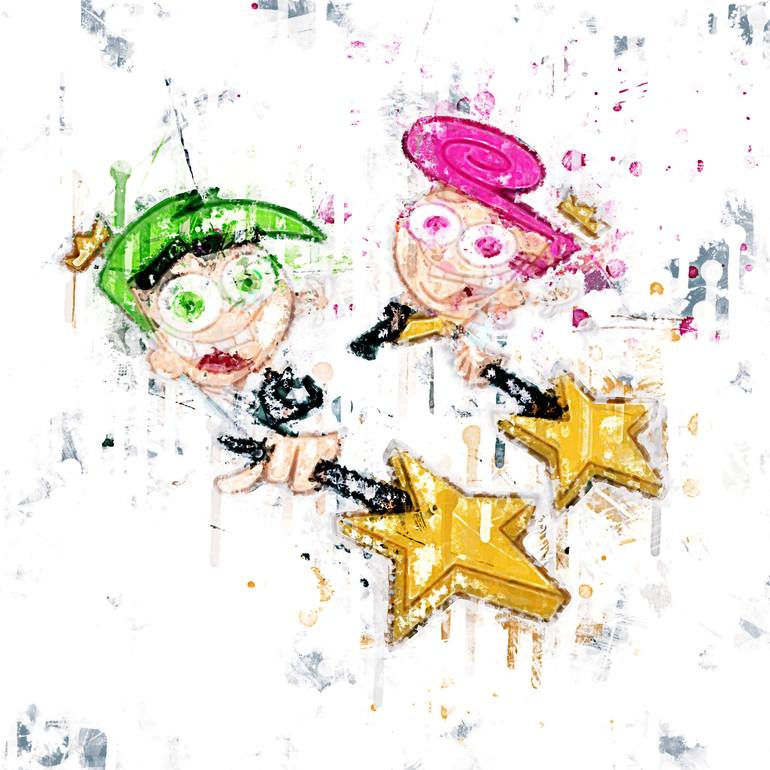 Cartoon The Fairly OddParents Wanda and Cosmo With Their Magic Sticks ...