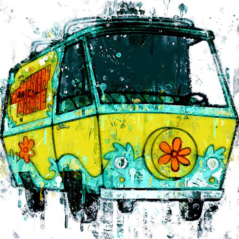 Cartoon The Mystery Machine character painting watercolor animation ...