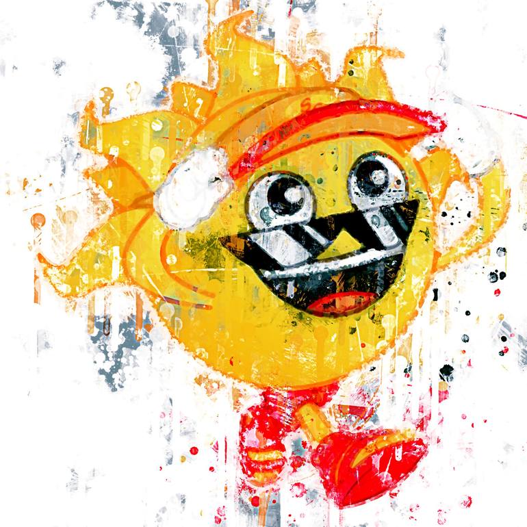 Cartoon The Weatherbies Sammy Sun Happy character painting watercolor ...