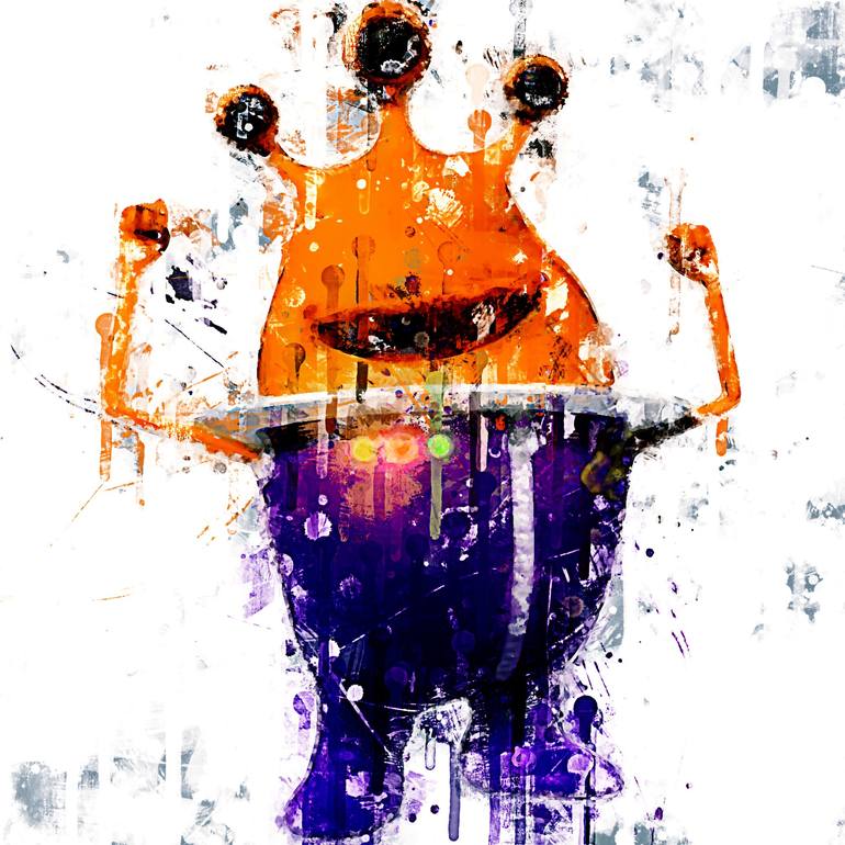 Cartoon The Zula Patrol Multo Arms Up character painting watercolor ...