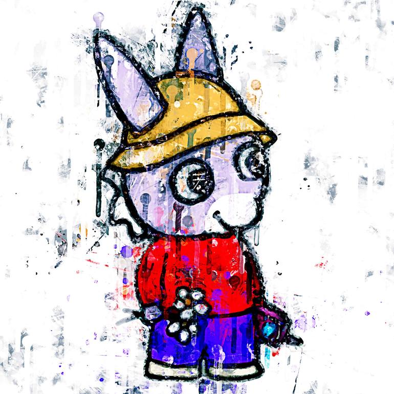 Cartoon Trotro Holding Flowers and Mobile Phone character painting ...