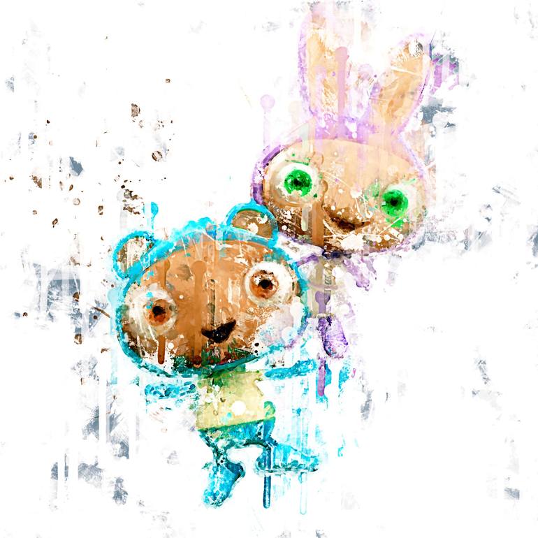 Cartoon Waybuloo Nok Tok and Lau Lau character painting watercolor ...