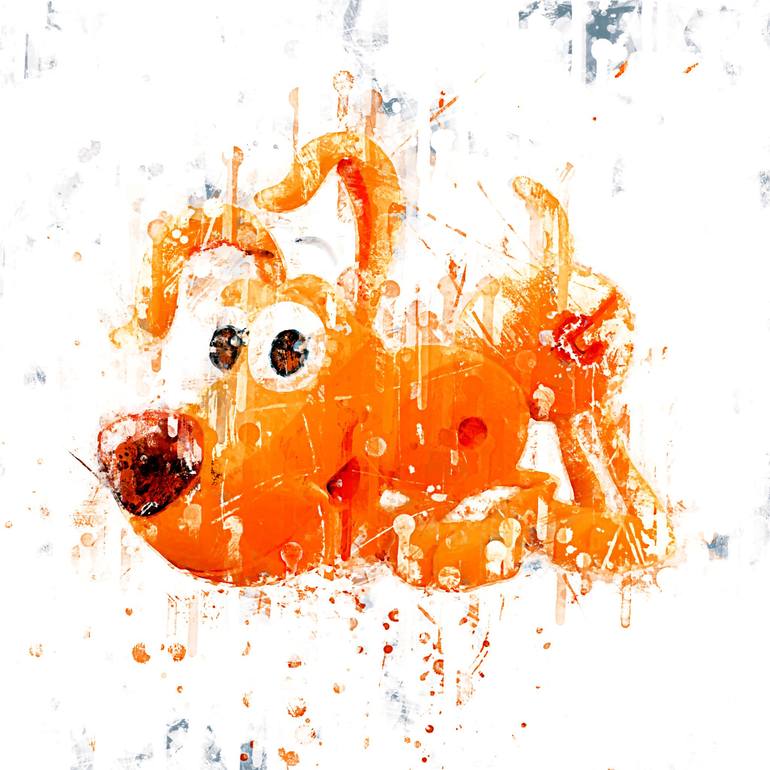 Cartoon Word World Dog Sniffing character painting watercolor animation ...