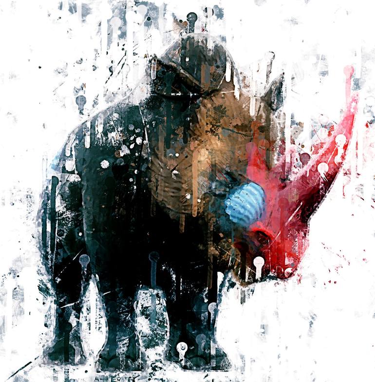 Cartoon Zafari character Renalda the rhinoceros front view character ...