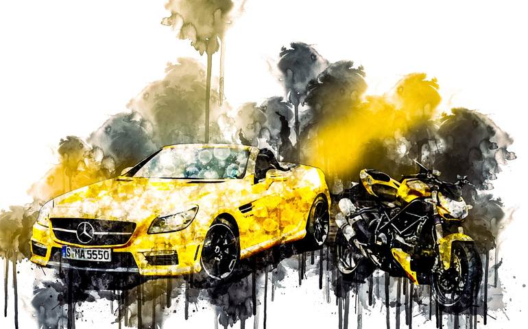 Cars 2012 Mercedes Benz SLK 55 AMG Ducati Streetfighter 848 1 car ...