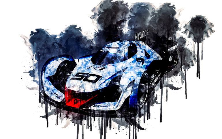 Cars 2015 Hyundai N 2025 Vision Gran Turismo 4 1 car watercolor ...