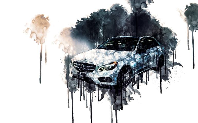 Cars 2015 Vorsteiner Mercedes Benz E Class 1 car watercolor automobile ...