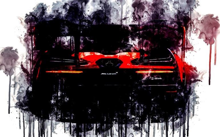 Car 2018 McLaren Senna 2 1 cars watercolor painting colorful art ...