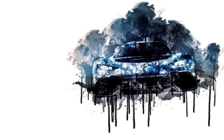 Car 2018 Mercedes AMG Project One 8 1 cars watercolor painting colorful ...