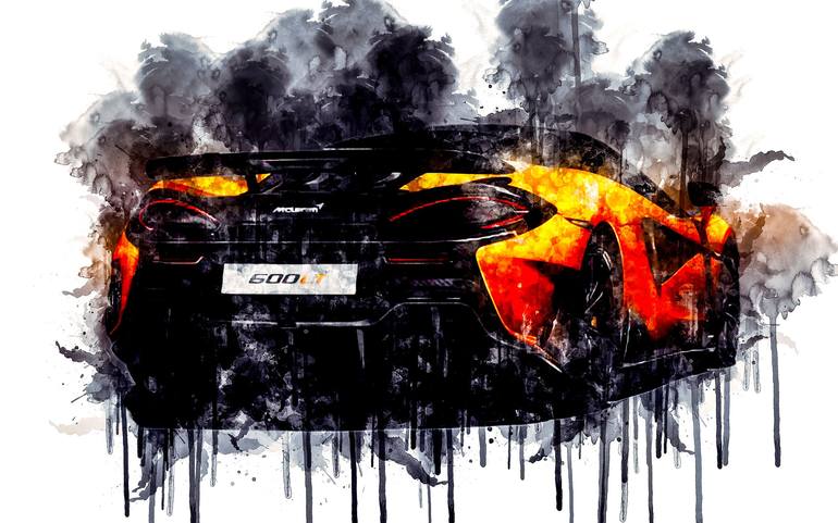 Car 2019 McLaren 600LT 6 1 cars watercolor painting colorful art ...