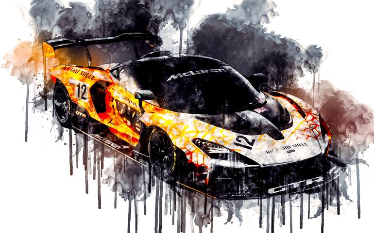 Car 2019 McLaren Senna GTR Concept 1 cars watercolor painting colorful ...