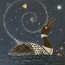 Loon's Cry to the Universe Painting by Lone Bear | Saatchi Art