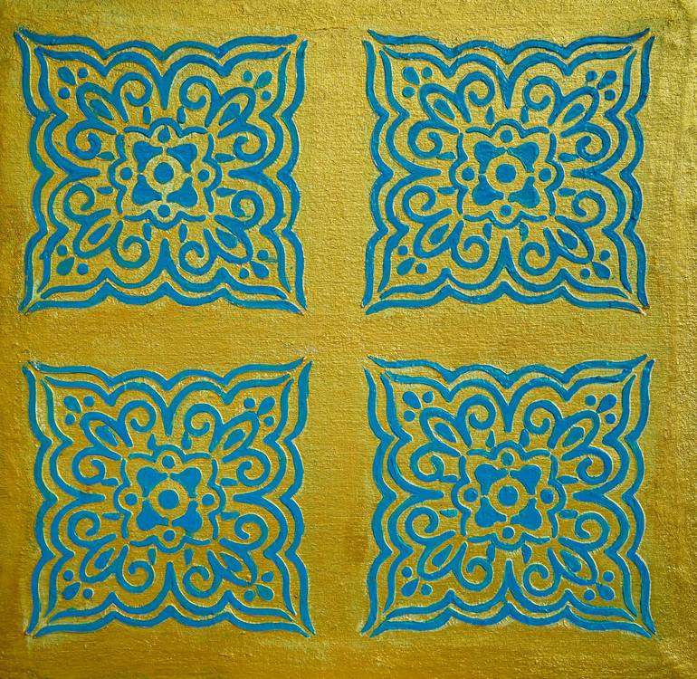 Golden Temple Mandala Painting by Chuckle Tuckle | Saatchi Art