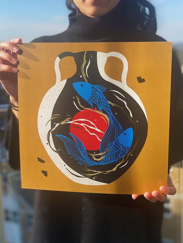 Meta Koi Printmaking by Jessie Cohen | Saatchi Art