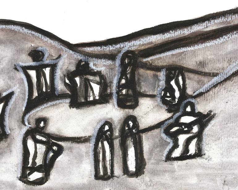 Tènèrè Tea Party Drawing by Valentina Braghetto | Saatchi Art