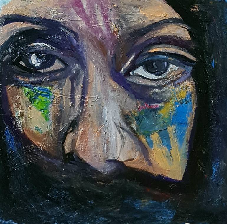 Staring Woman Painting by Preema Andaleeb | Saatchi Art