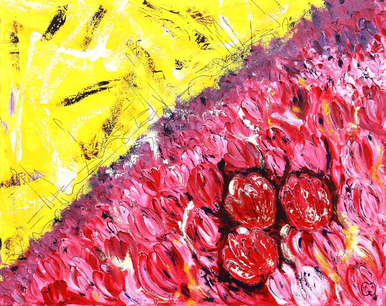 Pink Ocean Painting by Artist GoldenGalya | Saatchi Art