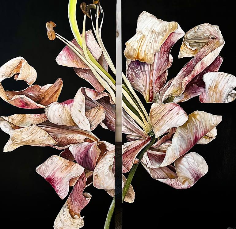 Extrovert Diptych Painting by Myroslava Denysiuk | Saatchi Art