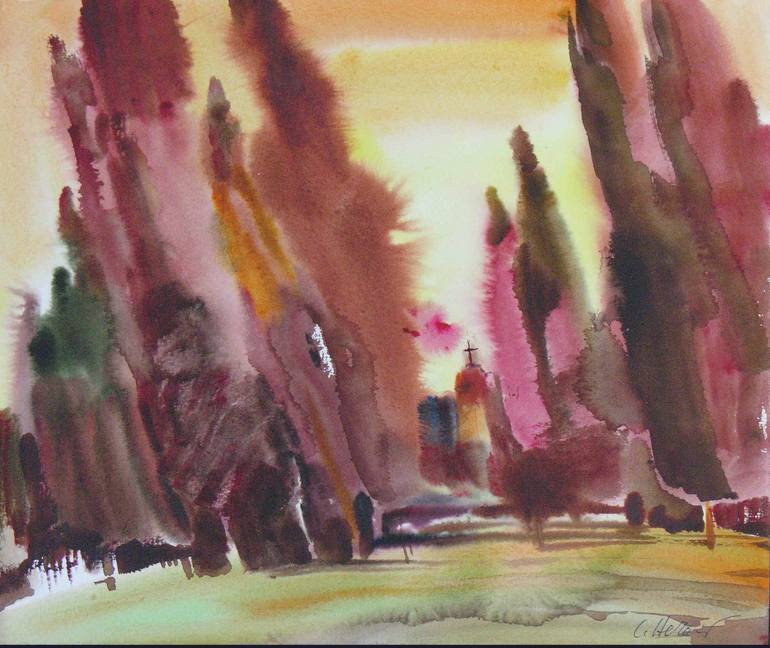 Caucasian forest. Painting by Svitlana Nechai | Saatchi Art