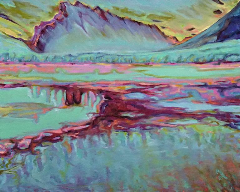 Mt. Rundle Painting by Linda Kelson | Saatchi Art