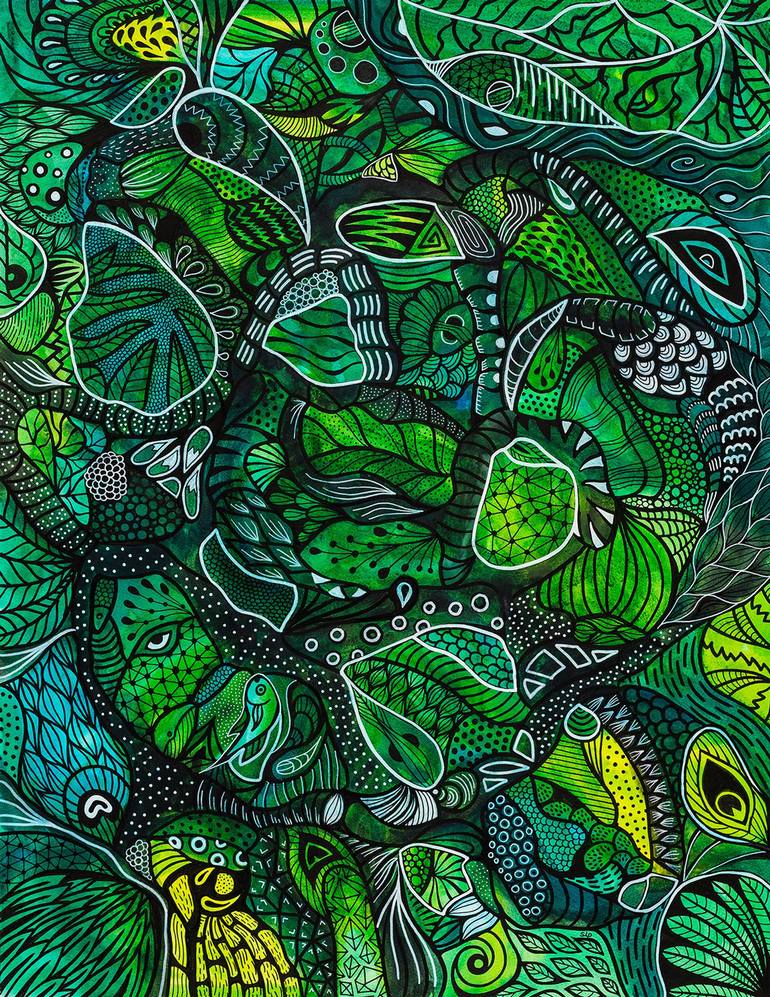 Jungle intérieure Painting by Solene LEPAVEC | Saatchi Art