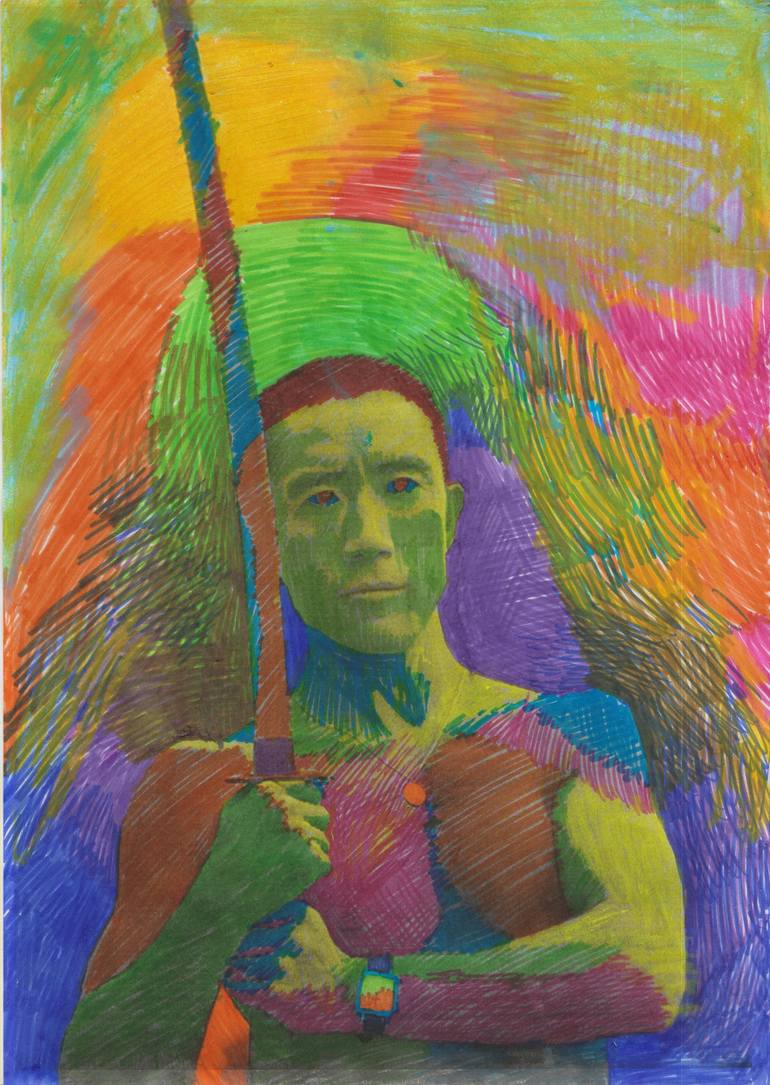 Mishima Drawing by Fedor Kovalov | Saatchi Art