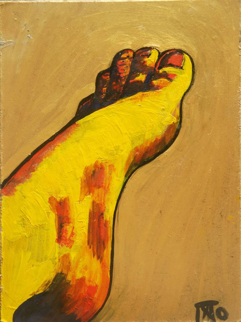 The portrait of my left foot Painting by Polina Khobotilova | Saatchi Art