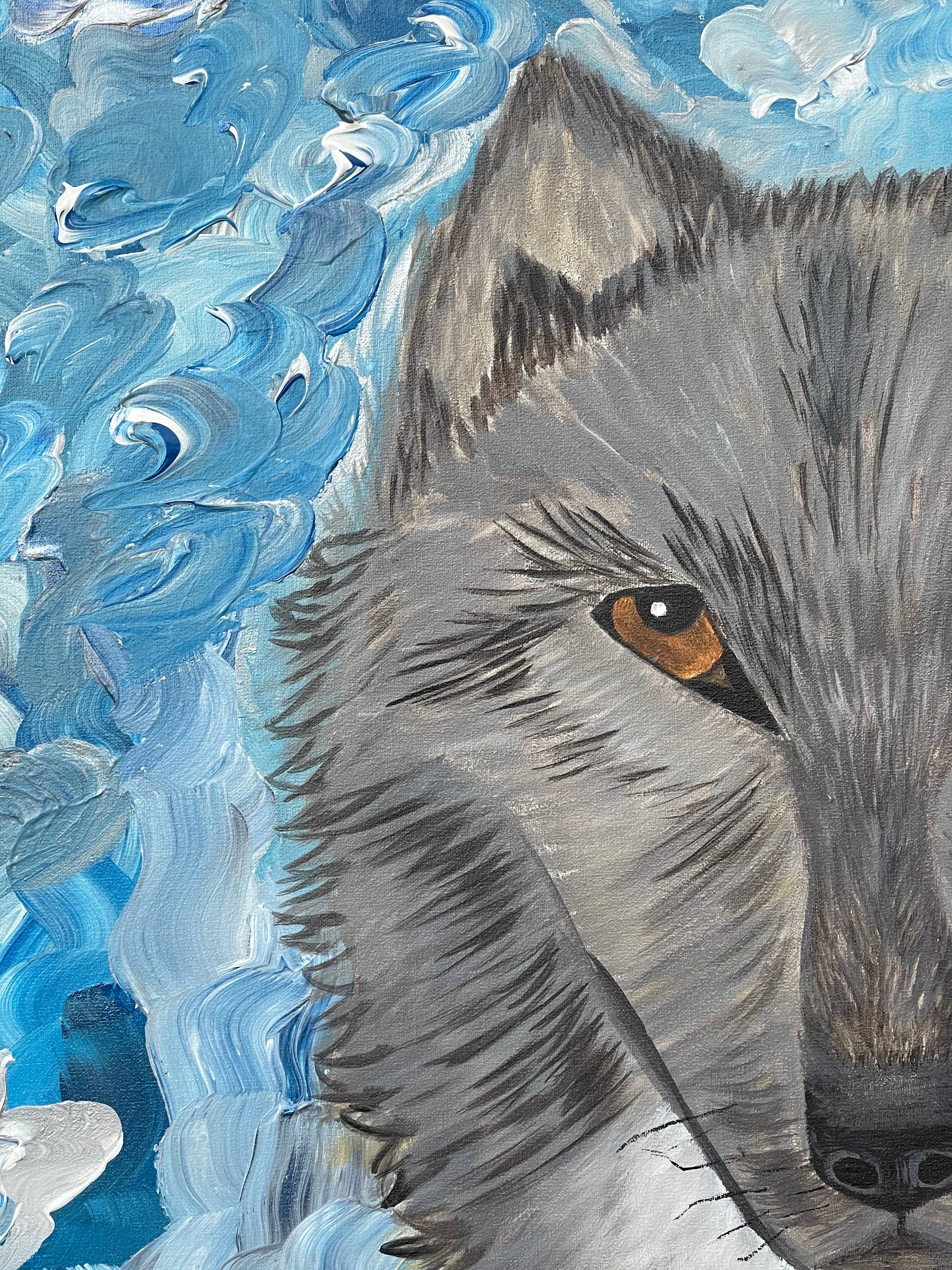 Arctic Wolf Abstract Art