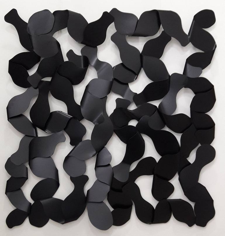 Black Waves - Diptych Sculpture by Antonio Spinosa | Saatchi Art