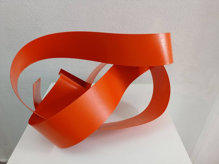 Orange Ribbon Sculpture by Antonio Spinosa | Saatchi Art